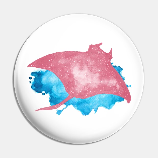 Pink Manta Ray - Pink Manta Ray - Pin | TeePublic