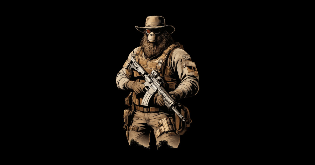 Tactical Operator Bigfoot T-Shirt - Tacticool Bigfoot - Sticker | TeePublic