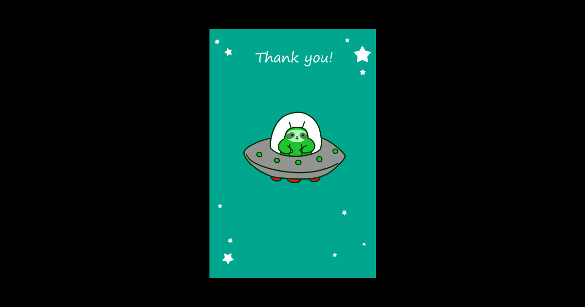 Thank You - Alien UFO Sloth - Sloth - Sticker | TeePublic