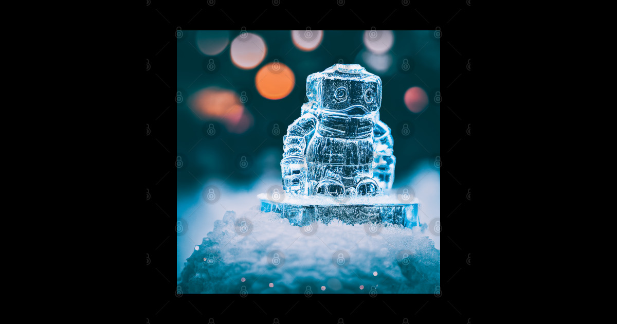 Cute Ice Robot - Fantasy - Sticker | TeePublic