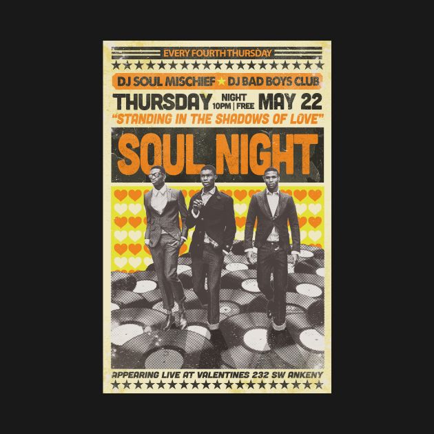 VINTAGE SOUL NIGHT - Soul - T-Shirt | TeePublic