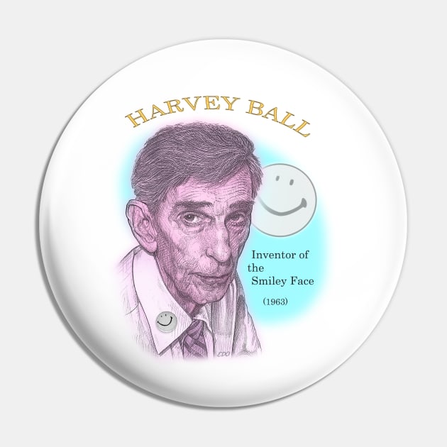 Harvey Ball, Inventor of the Smiley Face - Inventor - Pin | TeePublic