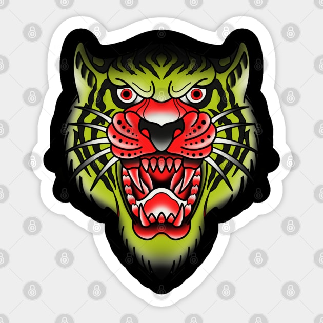 Tiger traditional style - Tiger Traditional - Sticker | TeePublic