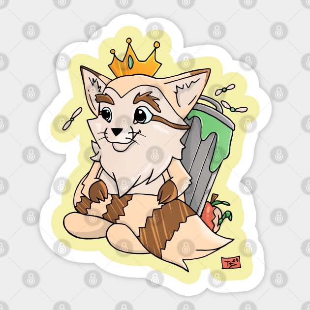 King Trash Panda Raccoon Cartoon - Raccoon - Sticker | TeePublic