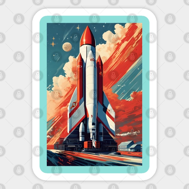 Soviet rocket ship - Soviet Space Program - Sticker | TeePublic