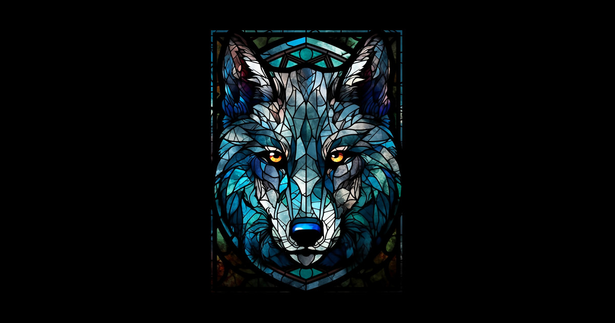 Blue wolf face - Wolf Face - Sticker | TeePublic