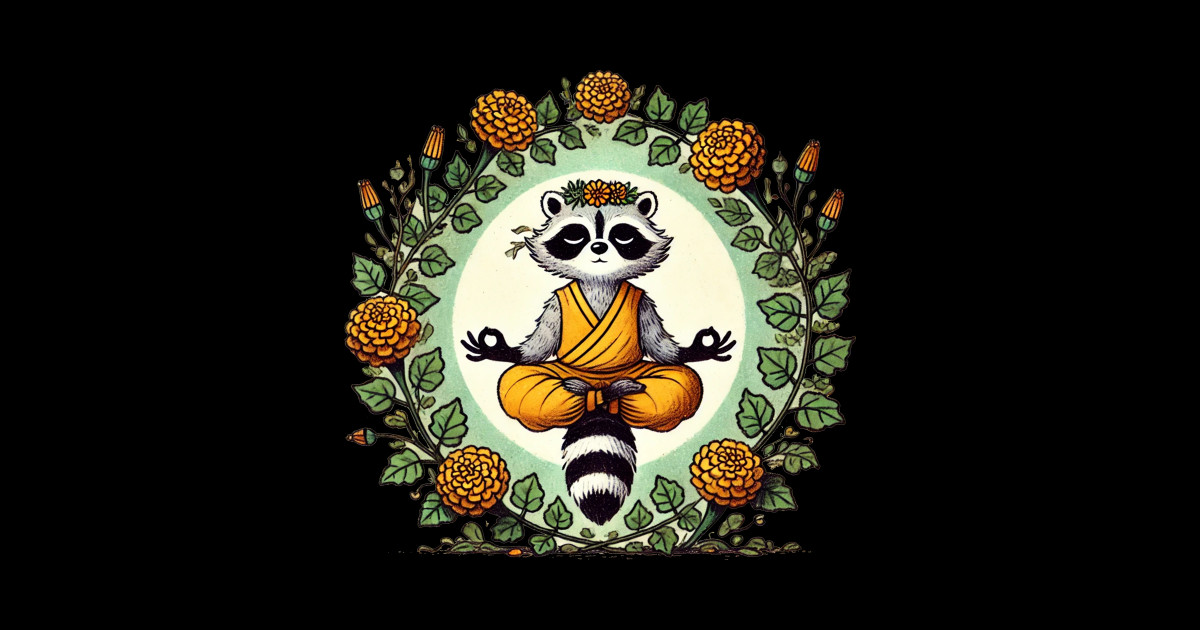 Zen Raccoon - Zen Raccoon - Sticker | TeePublic