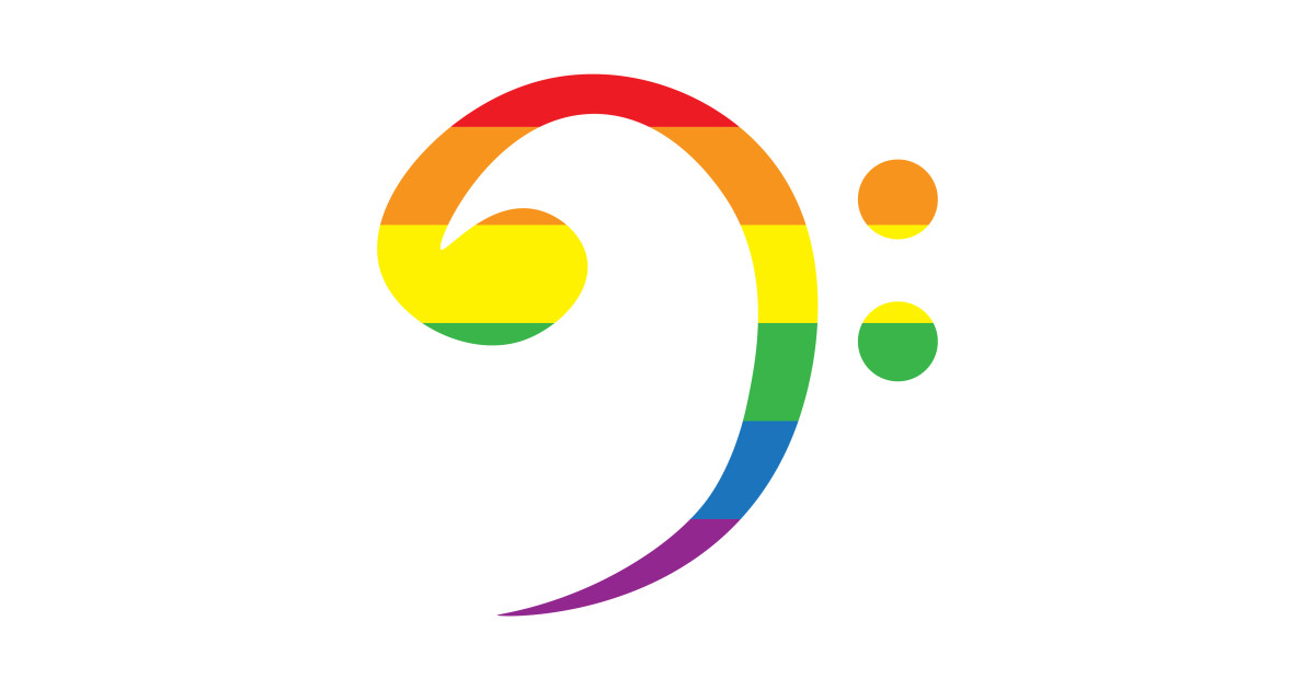 Bass clef in rainbow colour, LGBTQ pride - Bass Guitar - T-Shirt ...