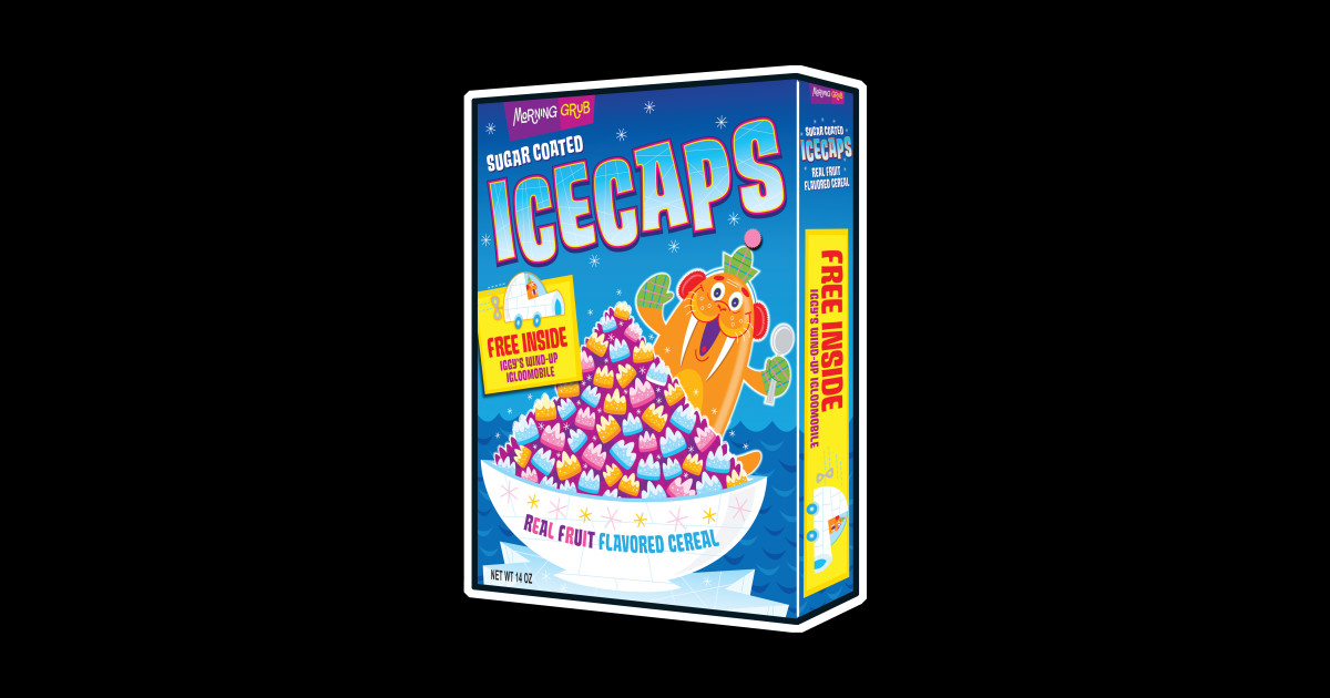 IceCaps Cereal Box Design - Cereal Box - Sticker | TeePublic