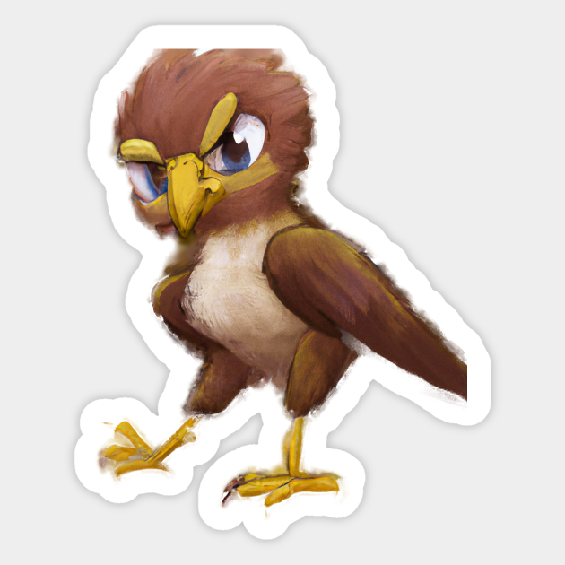 Cute Hawk Drawing - Hawk - Sticker | TeePublic