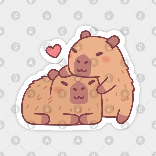 Cute Capybara Hugs Valentines Day - Cute Capybara - Magnet | TeePublic