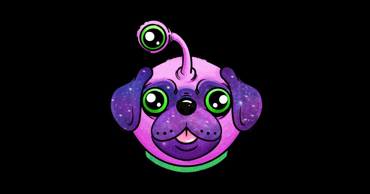 Extraterrestrial Pug - Alien Dog - Sticker | TeePublic
