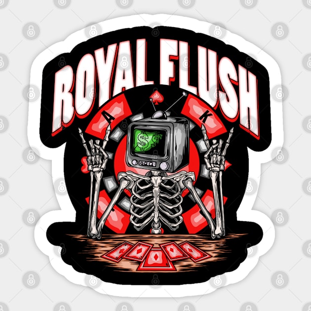 Royal Flush - Streetwear Design - Sticker | TeePublic