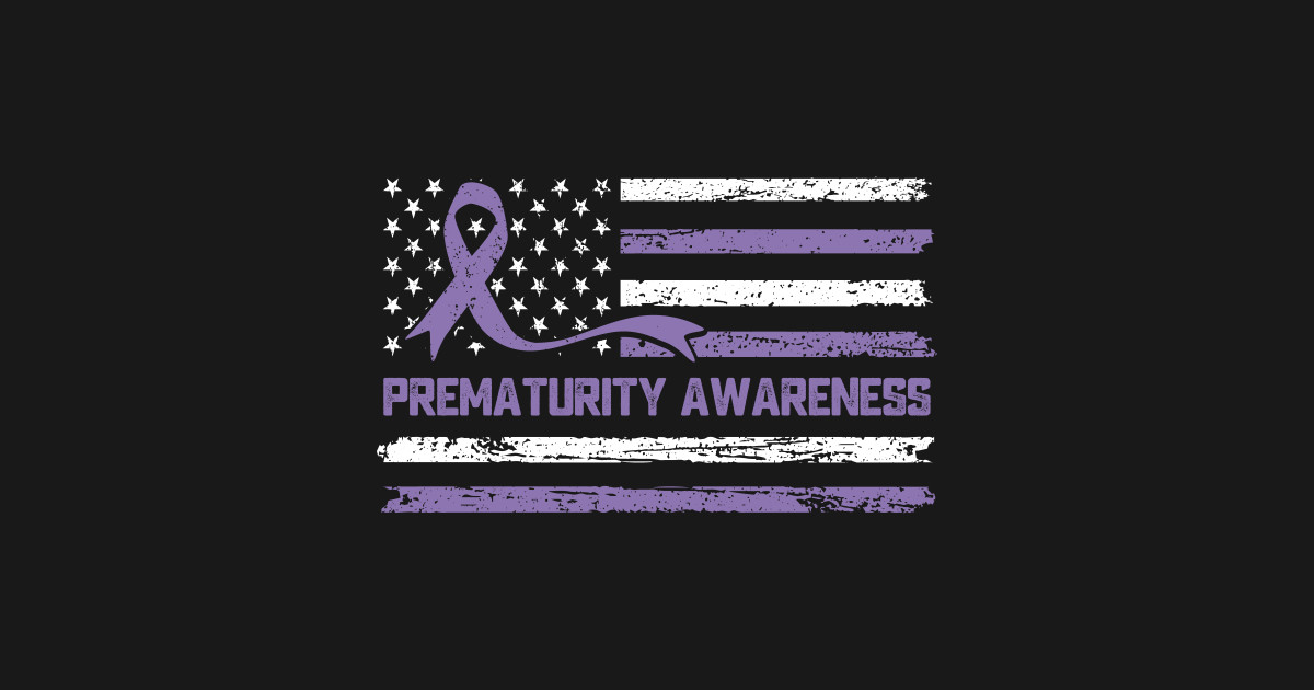Prematurity Awareness Month American Flag Ribbon - Prematurity ...