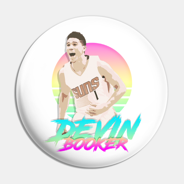 Devin Booker Retro Futuristic Aesthetic - Devin Booker - Pin | TeePublic
