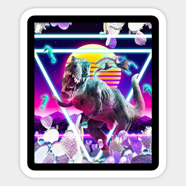 Dinosaur Rave Raving T-Rex - Dinosaur Rave Raving T Rex - Sticker ...