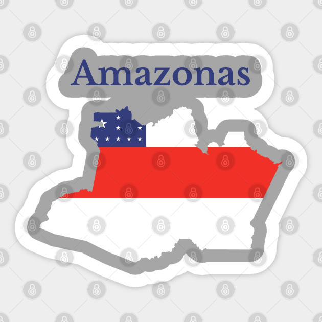 Amazonas State Map Flag, Brazil - Amazonas Brazil - Sticker | TeePublic