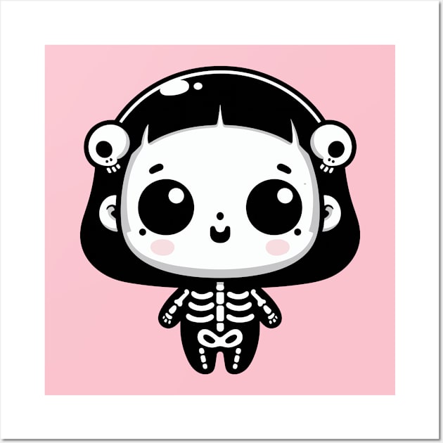 Cute Chubby Skeleton Girl in Kawaii Style | Cute Halloween Costume for ...