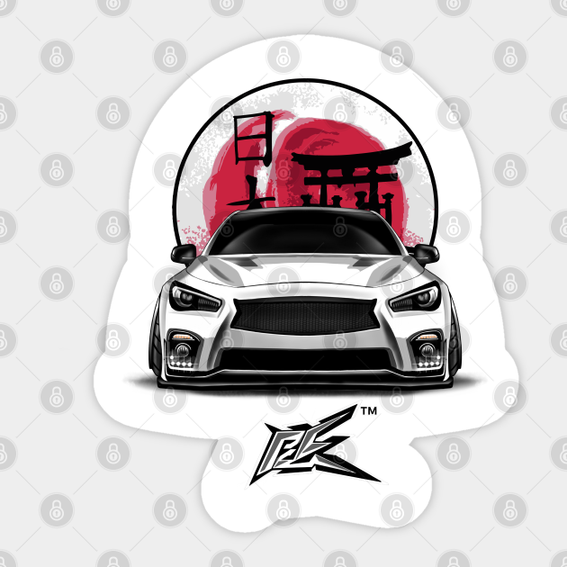 infiniti q50 stanced white - Infiniti Q50 - Sticker | TeePublic