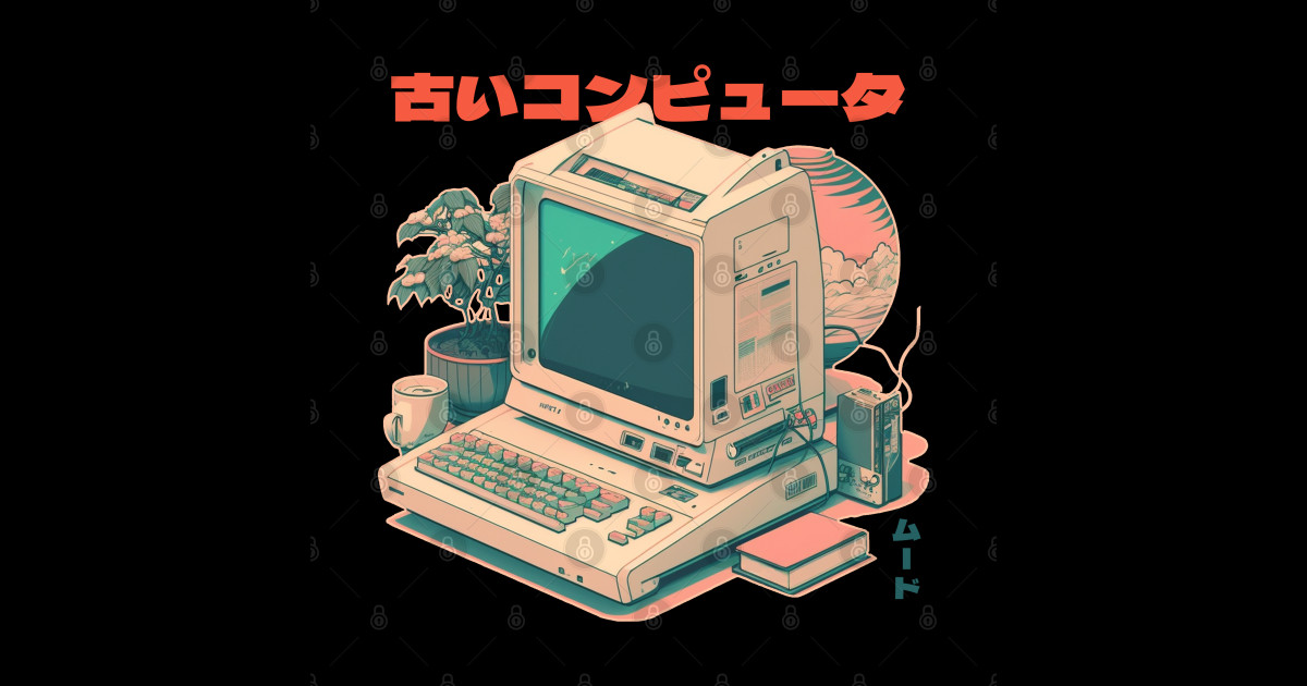80s computer japanese mood - 80s - Sticker | TeePublic