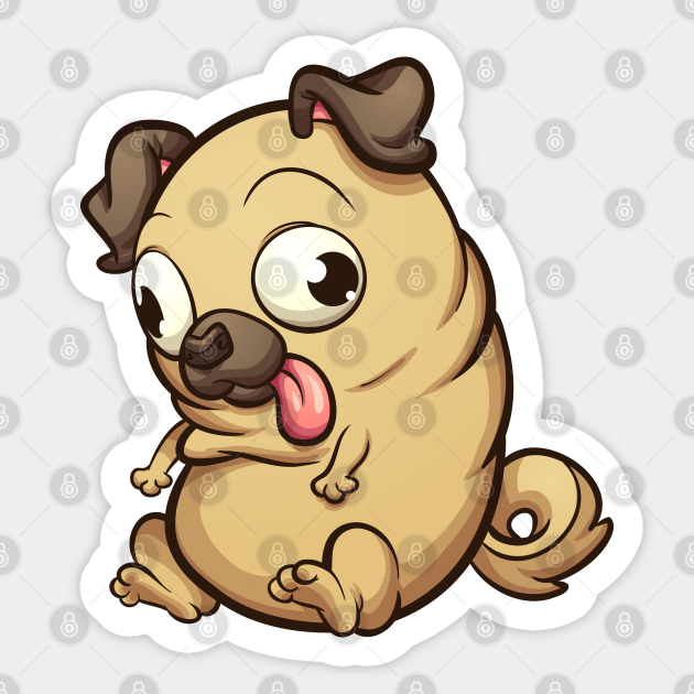 Fat pug - Pug - Sticker | TeePublic