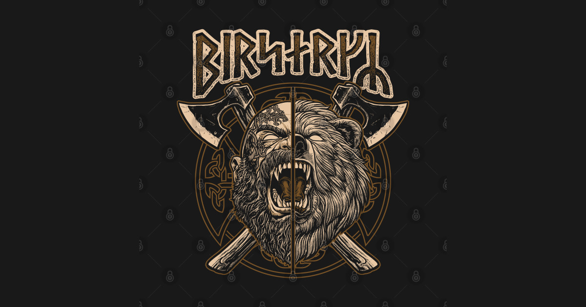 Norse Viking Berserker Runes Pagan Bear Warrior - Berserker - T-Shirt ...