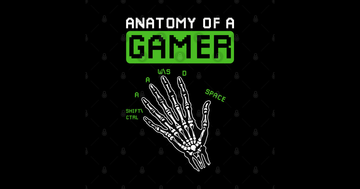 ANATOMY OF A GAMER Gamer Hand Skeleton design - Anatomy Of A Gamer ...