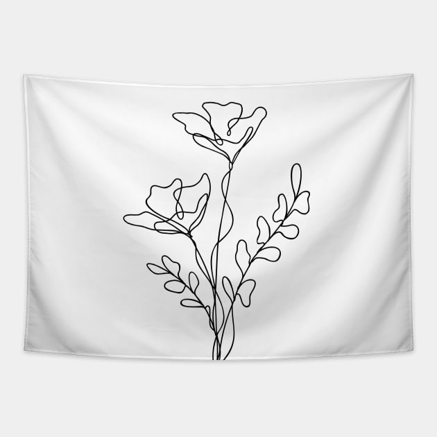 Wildflower Line Art | Floral Botanical Minimalist Lineart - Wildflower ...