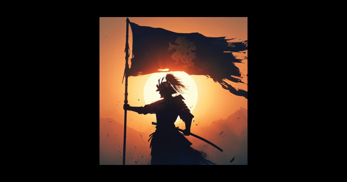 Samurai Dragon Banner - Samurai - Sticker | TeePublic