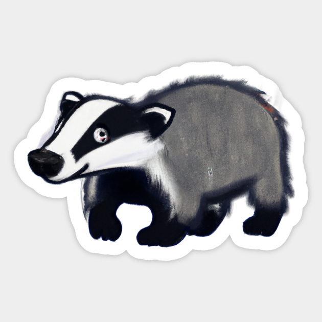Cute Badger Drawing - Badger - Sticker | TeePublic