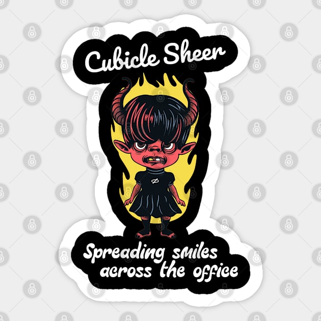 Funny Cubicle Cheer: Smiling Through the Fire - Office Humor - Sticker ...