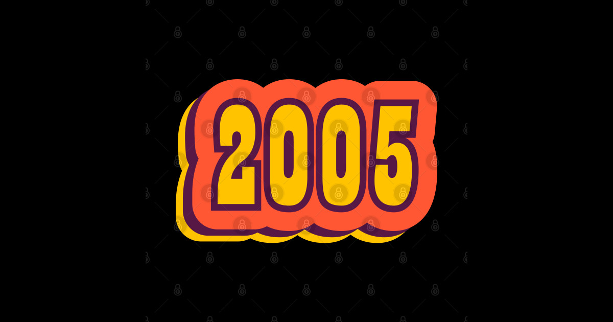 2005 Retro Typography, Vintage Birth Year Style - 2005 - Sticker ...