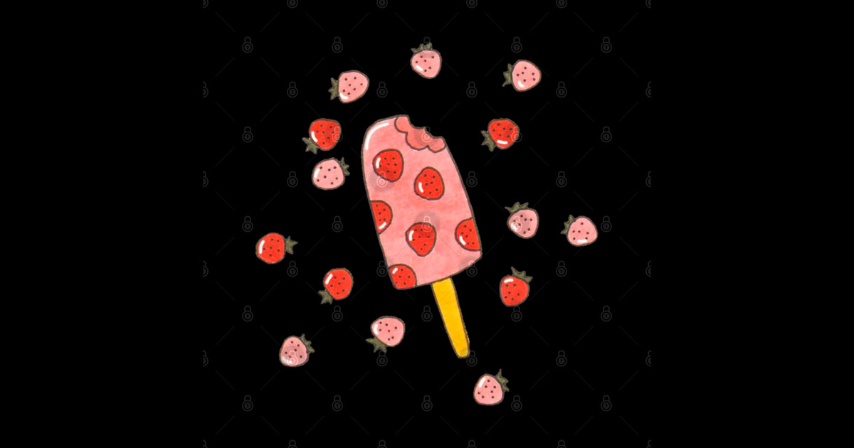 Strawberry ice cream//Drawing for fans - Strawberry Ice Cream - Sticker ...