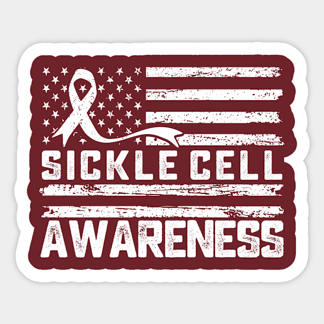 Sickle Cell Awareness Month American Flag Ribbon - Sickle Cell ...