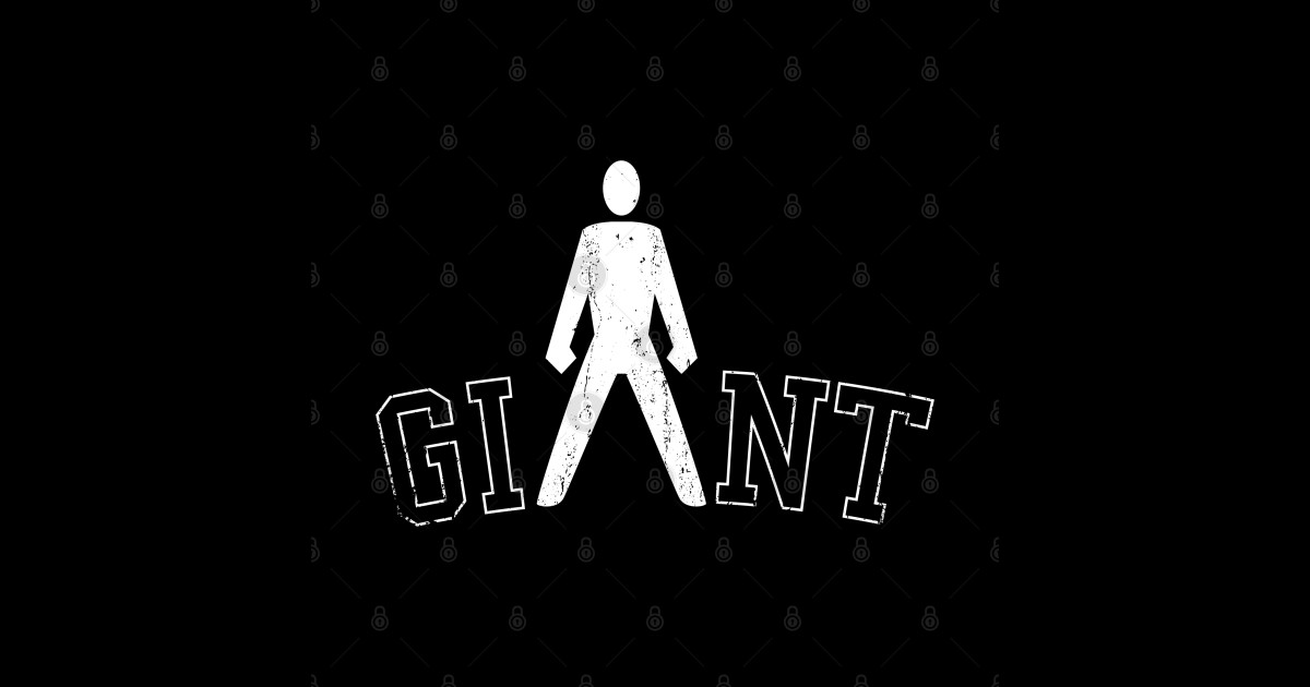 Giant Figure - Distressed Typographic Logo - Giant - Sticker | TeePublic