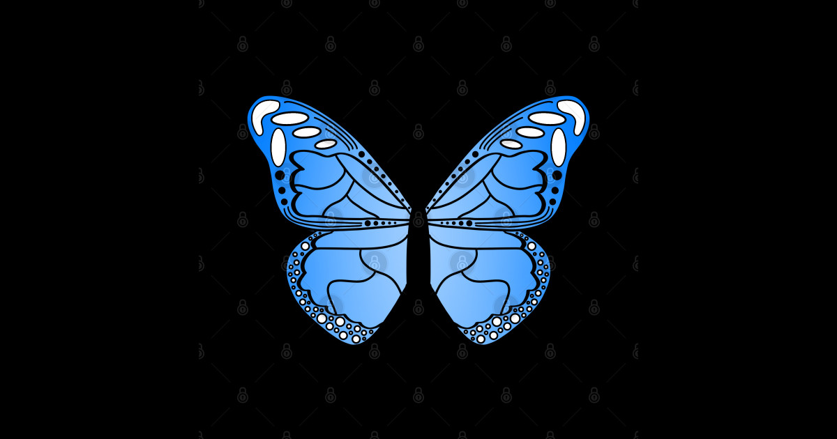 Blue Butterfly - Cute - Sticker | TeePublic