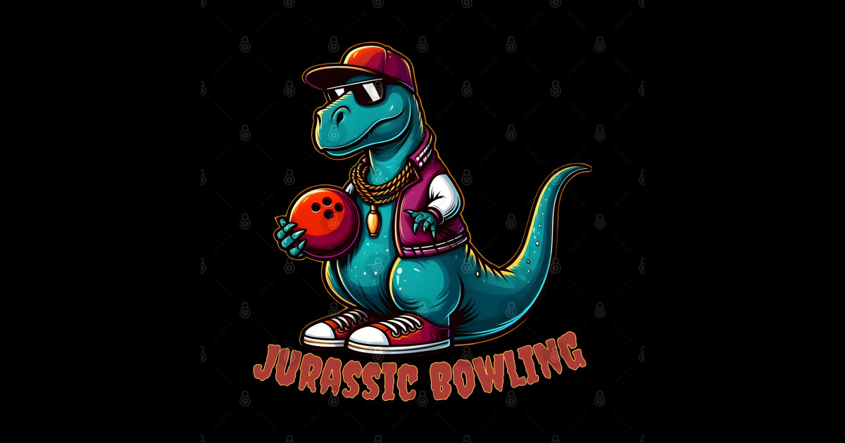 Bowling t rex dinosaur - Bowling - Sticker | TeePublic