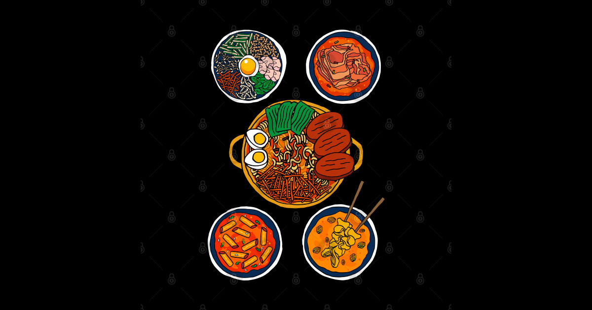 Korean foods - Mukbang - Sticker | TeePublic