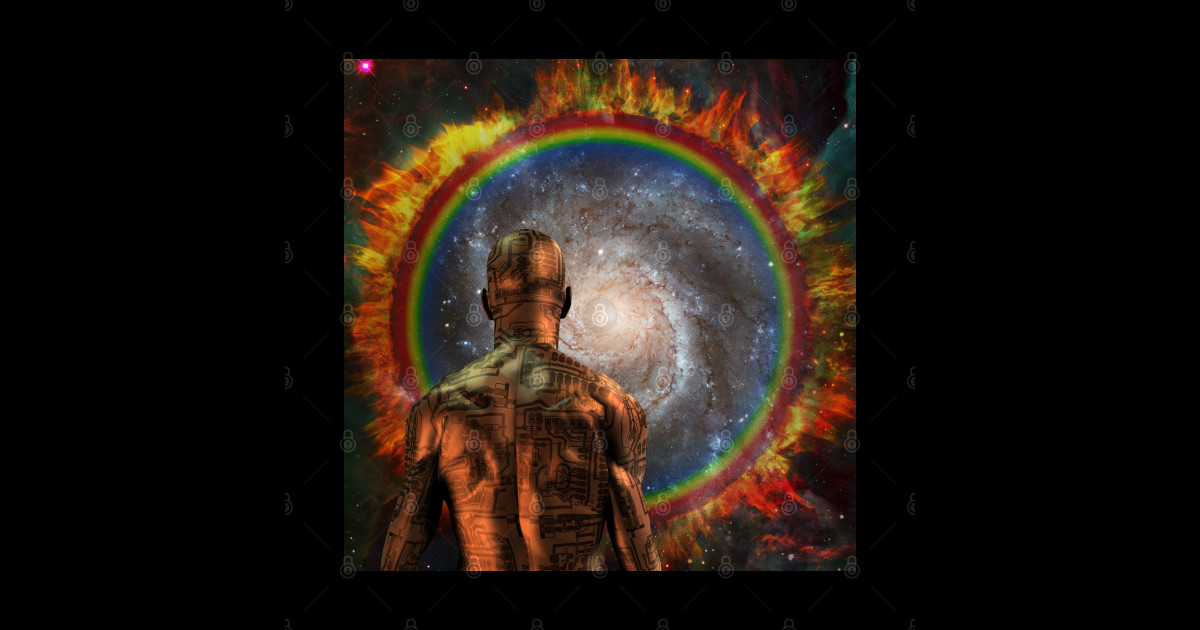 Cyborg before the space portal - Cyborg - T-Shirt | TeePublic