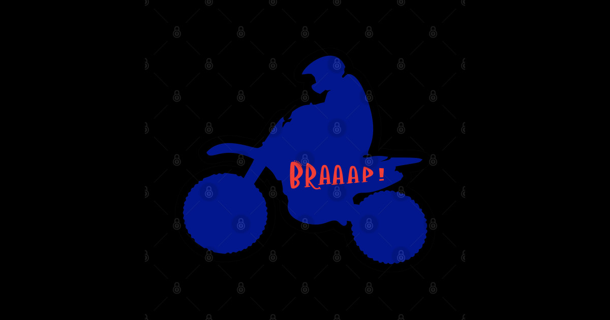 Dirt bike Motocross silhouette Braaap in Blue - Dirt Bike - Sticker | TeePublic