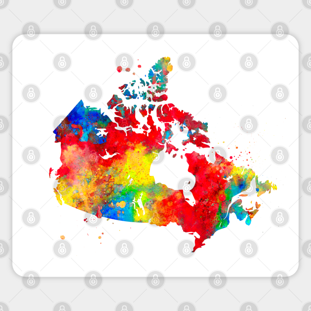 Canada Watercolor Map Painting - Canada - Sticker | TeePublic