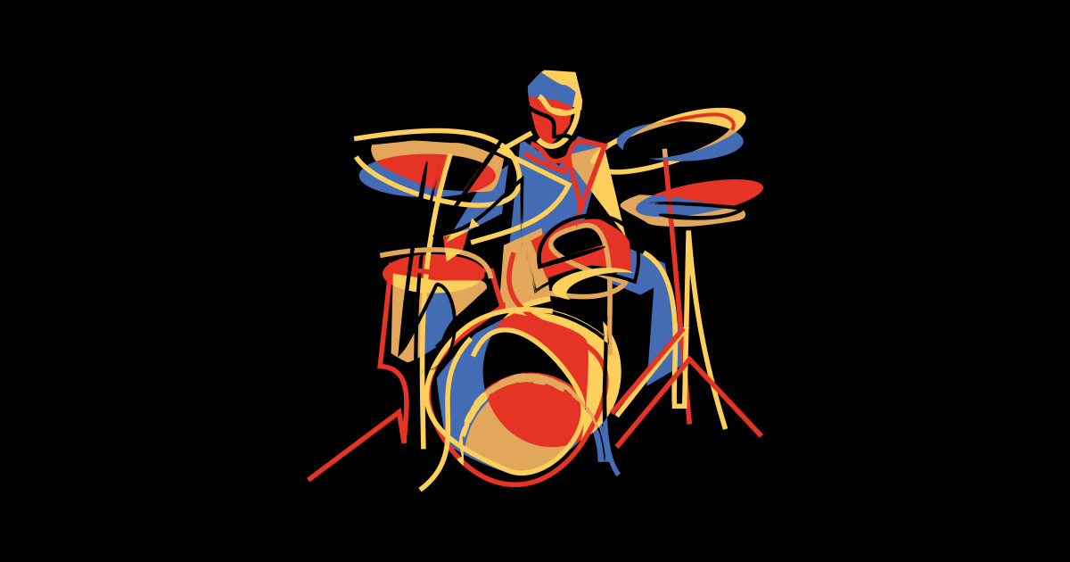 Abstract Colorful Drummer Modern Style - Drummer Gifts - Posters and ...