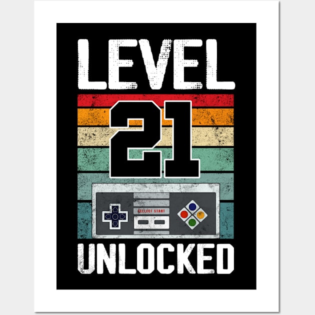 Level 21 Unlocked 21 Year Old Gamers 21st Birthday Gaming - Level ...