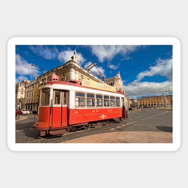 Eléctrico. The tram in Lisbon. - Electrico - Sticker | TeePublic