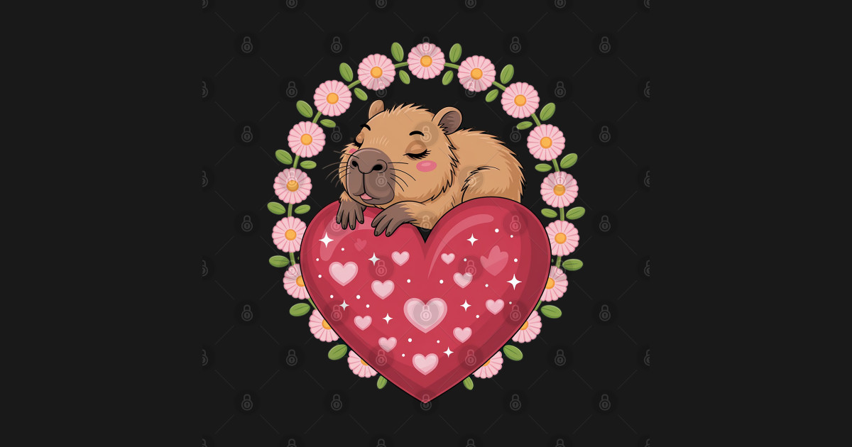 Capybara Heart Pet Lover Valentine - Capybara Heart - T-Shirt | TeePublic