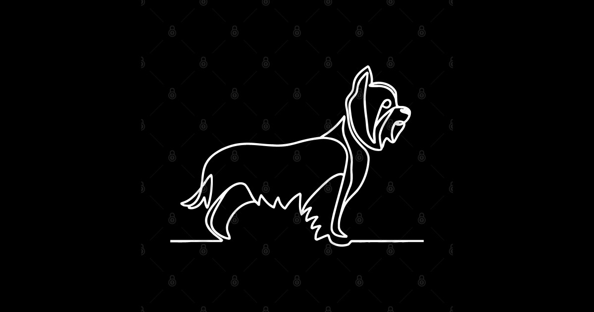 Yorkshire Line Art - Yorkshire Terrier - Sticker | TeePublic