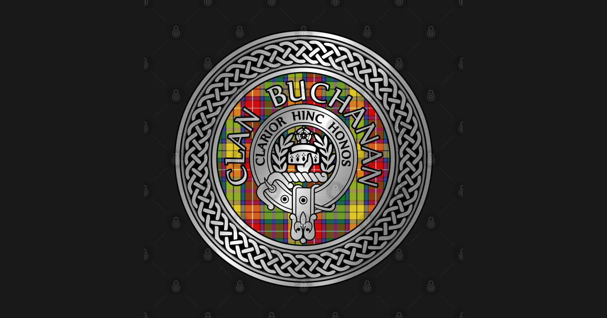 Clan Buchanan Crest & Tartan Knot - Buchanan - T-Shirt | TeePublic