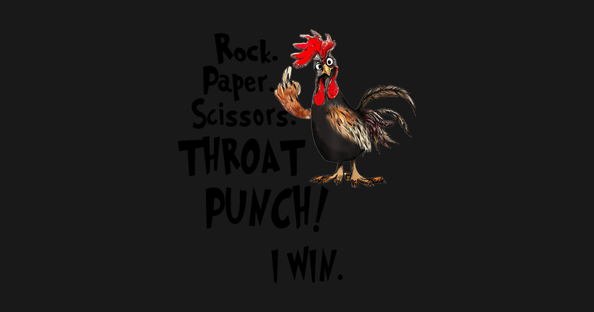 Rock Paper Scissors Rude Rooster Middle Finger Humor - Middle Finger ...