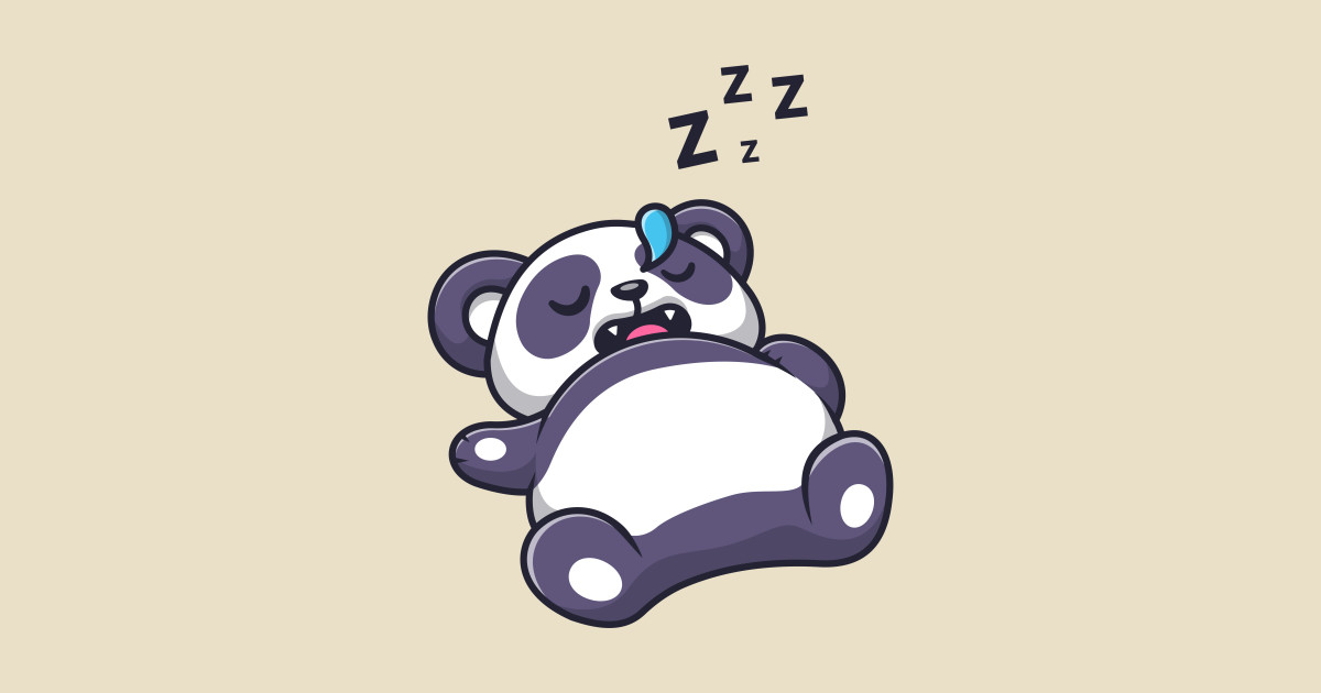 Cute Panda Sleeping Cartoon - Cute Panda Sleeping Cartoon - T-Shirt ...