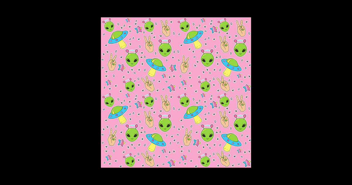 Aliens on Pink - Alien - Sticker | TeePublic